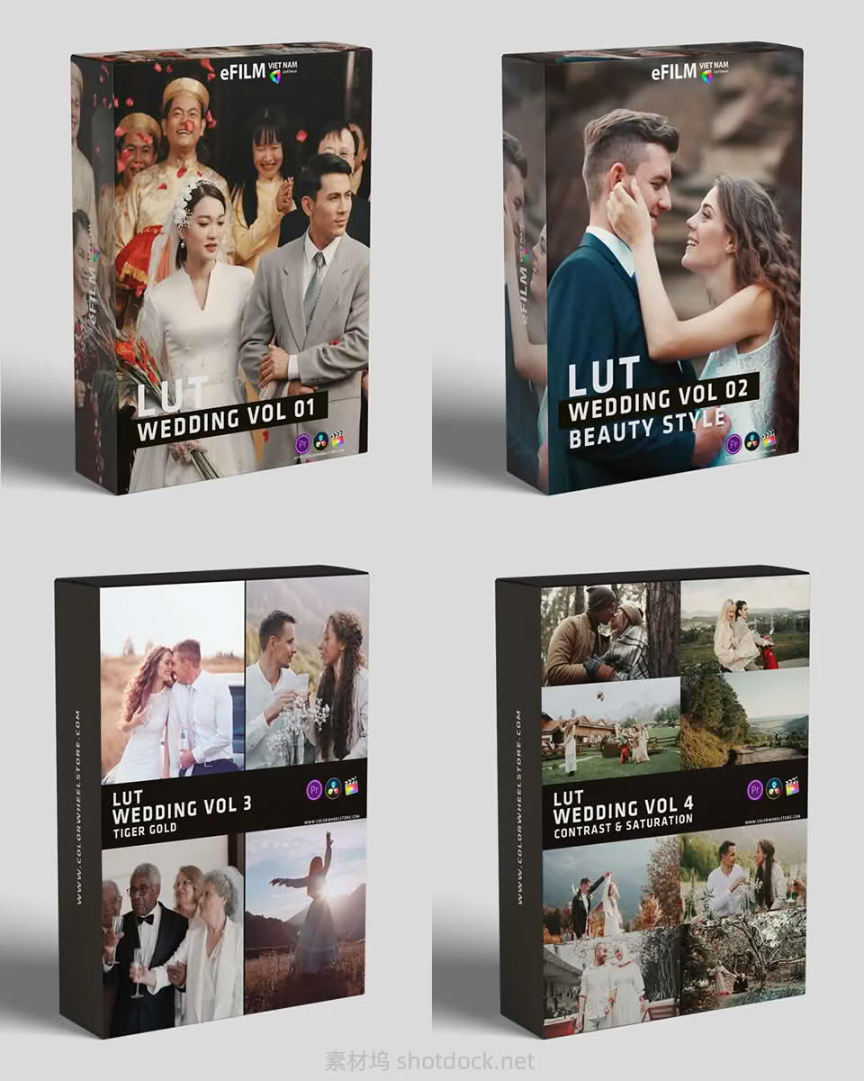 调色用7组婚礼LUT组合包-ColorWheel Store-Combo Wedding Pack - 素材坞 shotdock.net